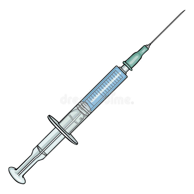 Syringe Clip Art Cartoon Illustration Stock Vector - Illustration of ...