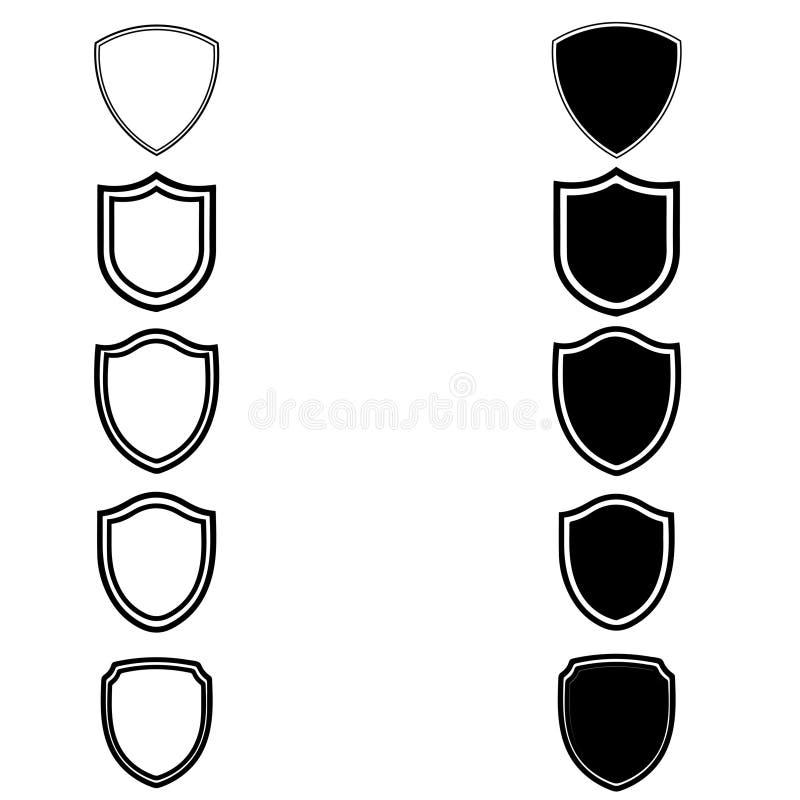 Blank Black Shield Logo Empty Shield Logo Stock Illustrations