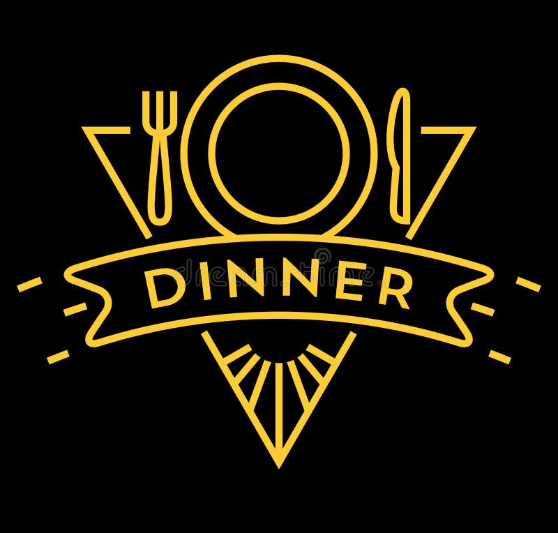 Vector Table Service Icon with Linear Style Stock Vector - Illustration ...