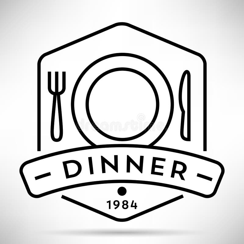 Vector Table Service Icon with Linear Style Stock Vector - Illustration ...