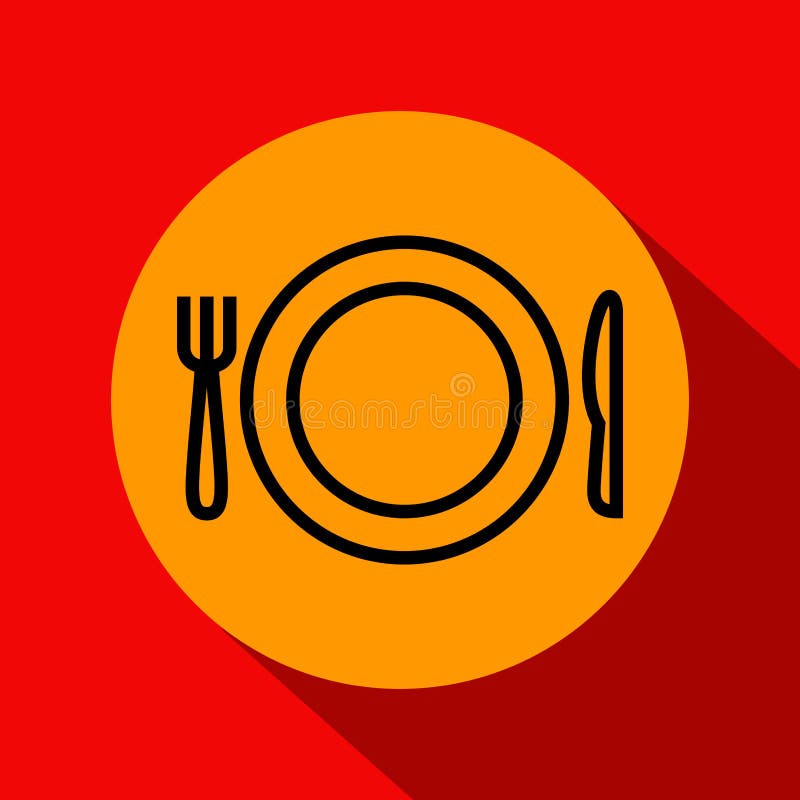 Vector Table Service Icon with Linear Style Stock Vector - Illustration ...