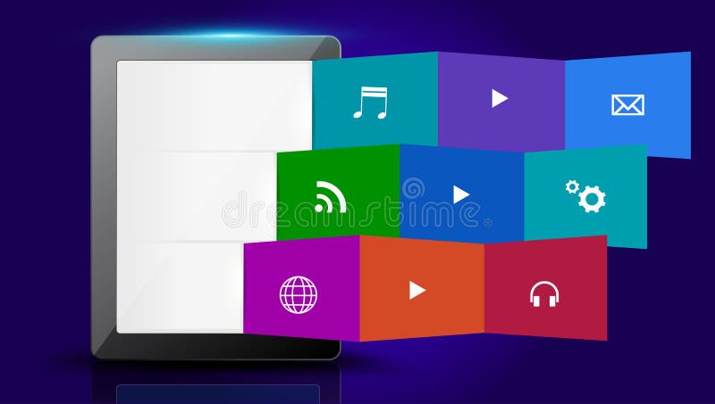 Vector Tablet with Creative Folded Paper Colorful Stock Vector ...