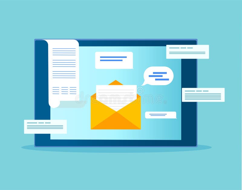 Vector of a Tablet with Email Notification Icons Stock Vector ...