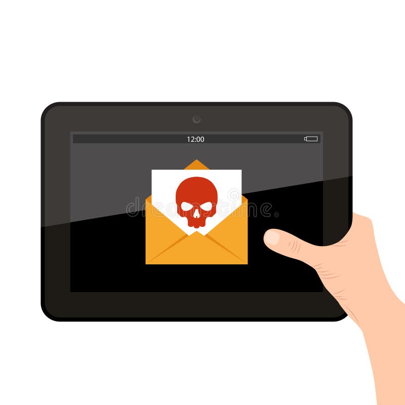Message with virus or spam stock illustration. Illustration of digital ...