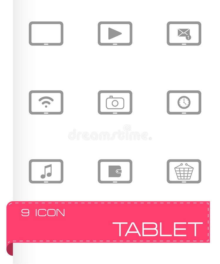 Vector tablet icon set stock vector. Illustration of smartphone - 52777317