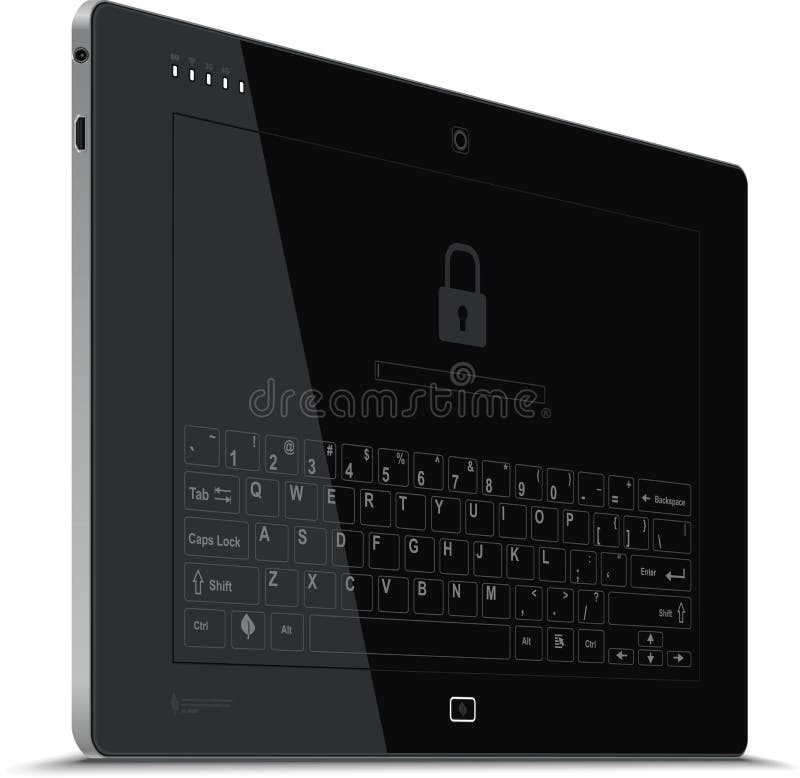 Vector Tablet Left Side View Vertical Stock Illustration - Illustration ...