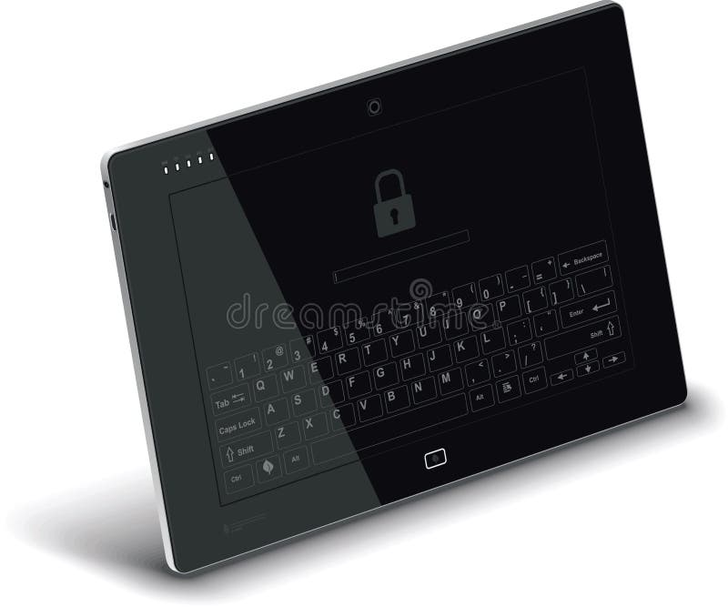 Vector Tablet Left Side View Vertical Stock Illustration - Illustration ...