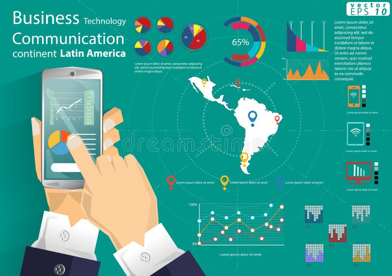 Tablet Technology Business Communication Across World Modern Idea and ...