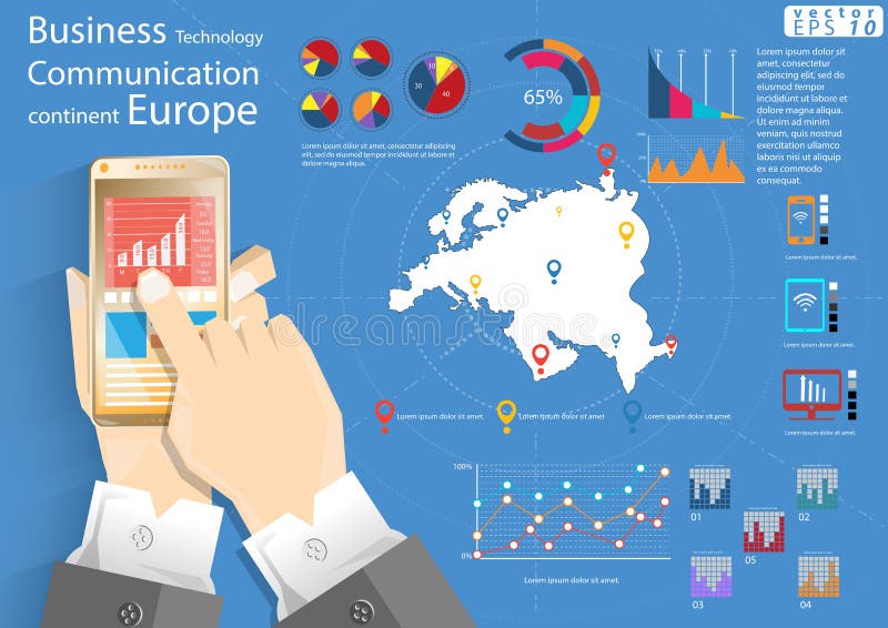 Tablet Technology Business Communication Across World Modern Idea and ...