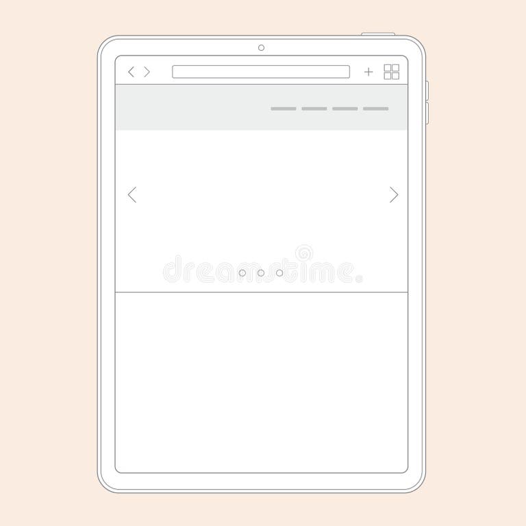 Vector Tablet Wireframe with UI Slides Stock Vector - Illustration of ...