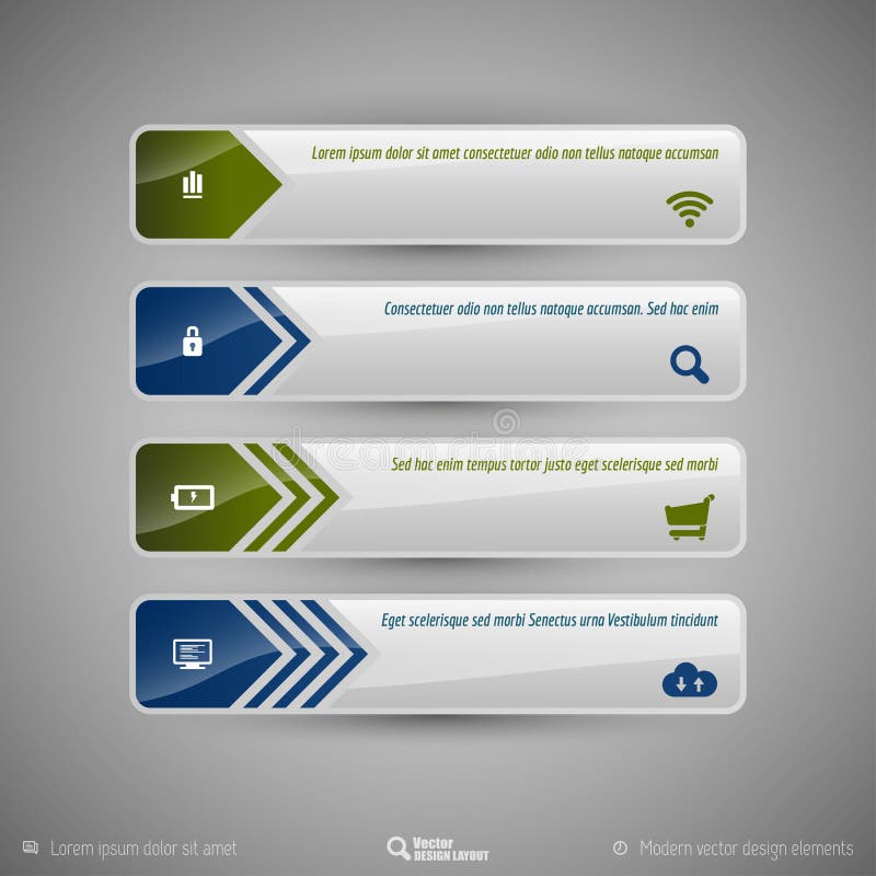 Vector Tabs As Design Elements for Business Layouts. Stock Illustration ...