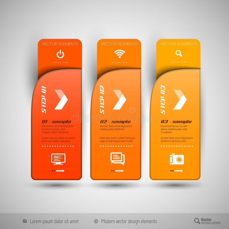 Vector Tabs As Design Elements for Business Layouts. Stock Illustration ...