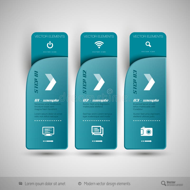 Vector Tabs As Design Elements for Business Layouts. Stock Illustration ...