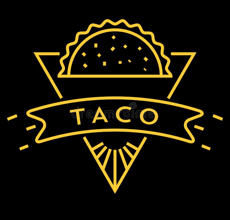 Vector Taco Icon with Linear Style Stock Vector - Illustration of ...