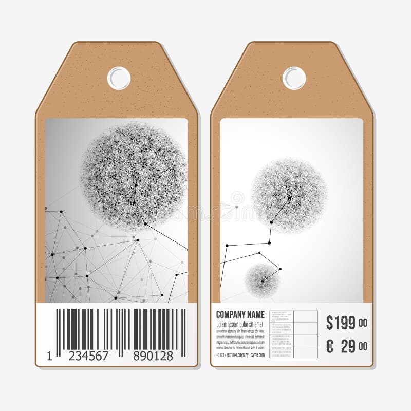 Vector Tags Design on Both Sides, Cardboard Sale Labels with Barcode ...