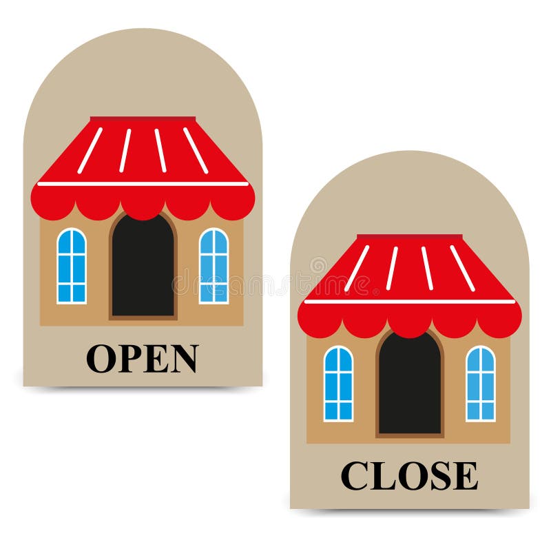 Vector Tags Open And Close Shop Stock Vector - Image: 48501107