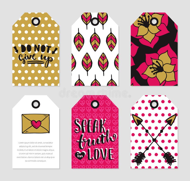 Vector Tags Set of Love Theme Stock Vector - Illustration of holiday ...
