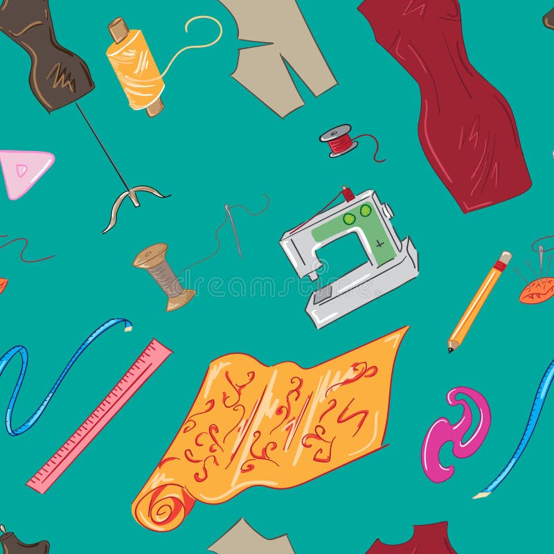 Vector tailor pattern stock illustration. Illustration of fabric - 63710196