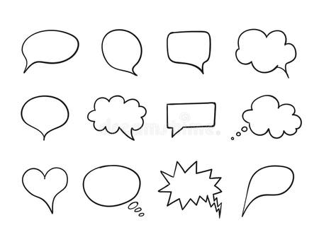 Vector Talk Bubble Set, Speech Box Collection, Hand Drawn Design ...