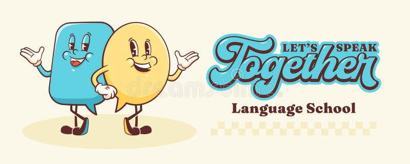 Vector Talk Language Learning Group of Characters Illustration Banner ...