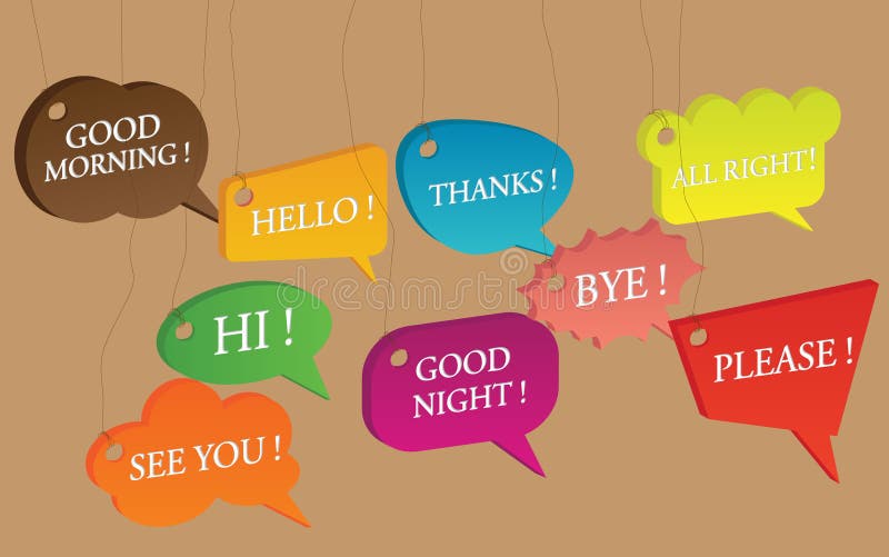 Vector Talking English Bubbles Speech Idea Stock Vector - Illustration ...