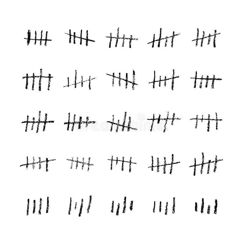 Vector Tally Marks. Counting Waiting Number on White Wall Stock ...