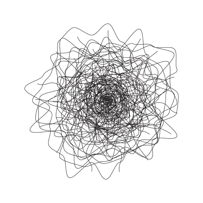 Vector Tangled Lines Design in Gold on White Background Seamless Repeat ...