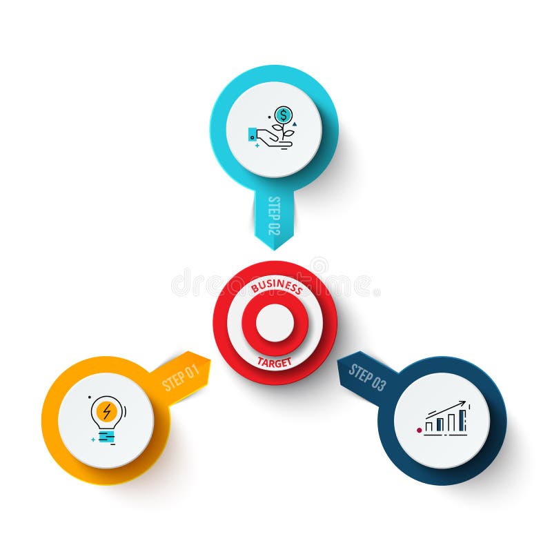 Vector Target with Arrows. Template for Cycle Diagram, Graph ...