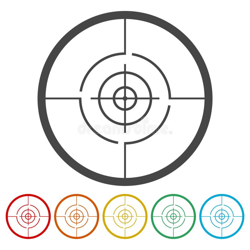 Vector Target Icon, Crosshair Stock Vector - Illustration of crosshair ...
