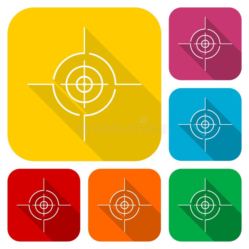 Vector Target Icon, Crosshair Stock Vector - Illustration of crosshair ...