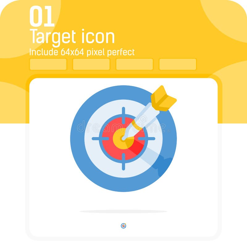 Vector Target Premium Icon Illustration with Flat Style Isolated on ...