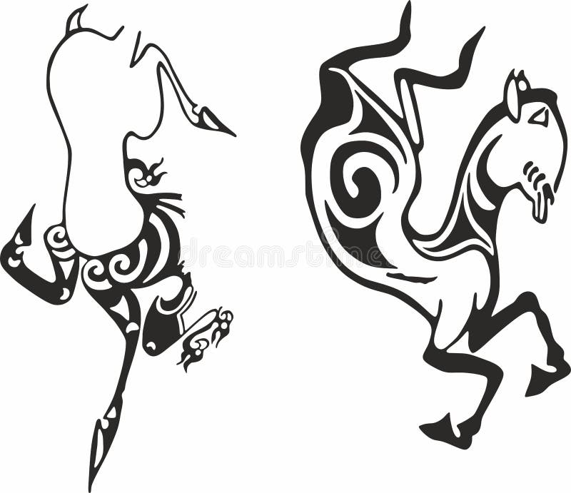Vector Tattoo of the Altai Princess Stock Vector - Illustration of ...