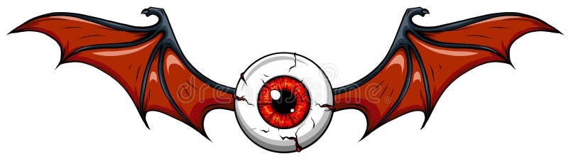 Vector Illustration of Tattoo Flying Eyeball Design Stock Vector ...
