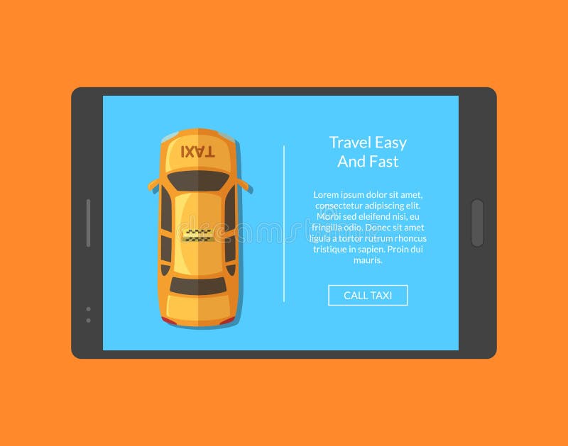 Vector Taxi Car Order App Screen Stock Vector - Illustration of ...