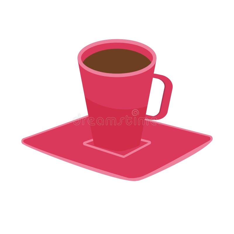 Vector tea cup with saucer stock vector. Illustration of shape - 274790804