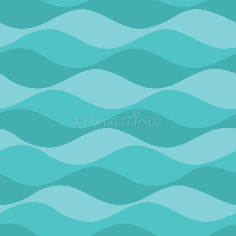 Vector Teal Waves Seamless Pattern Background Stock de ilustración ...