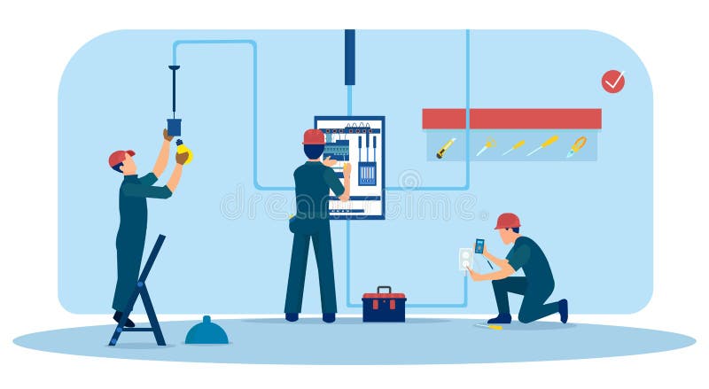 Electricians Electrical Work Stock Illustrations – 104 Electricians ...