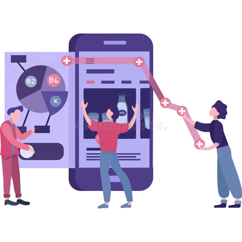 Vector Team and Phone App Building Web Design Stock Illustration ...