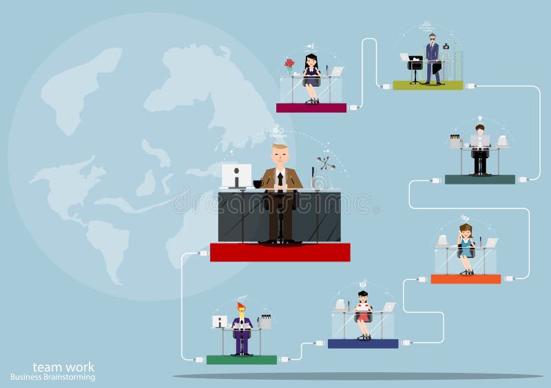 Vector Team Work Business Brainstorming Communicate Using Modern ...