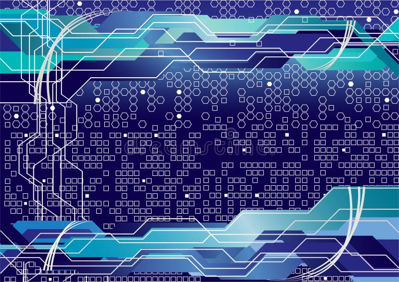 Vector Hi-tech Background in Blue Color Stock Vector - Illustration of ...