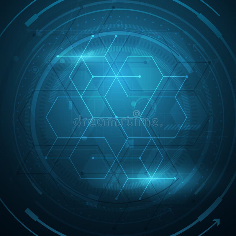 Vector Tech Globe Design Background Innovation Sci Fi Hud Concept Stock ...