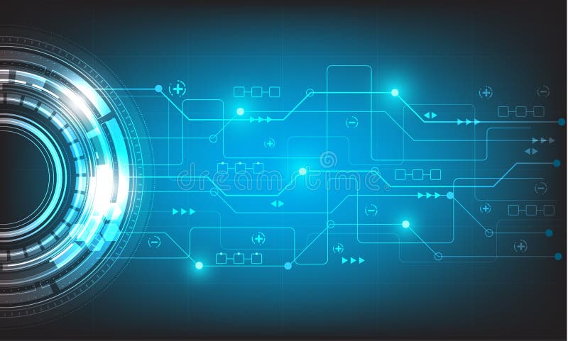 Vector Tech Circle with Various Technological Elements. Stock Vector ...