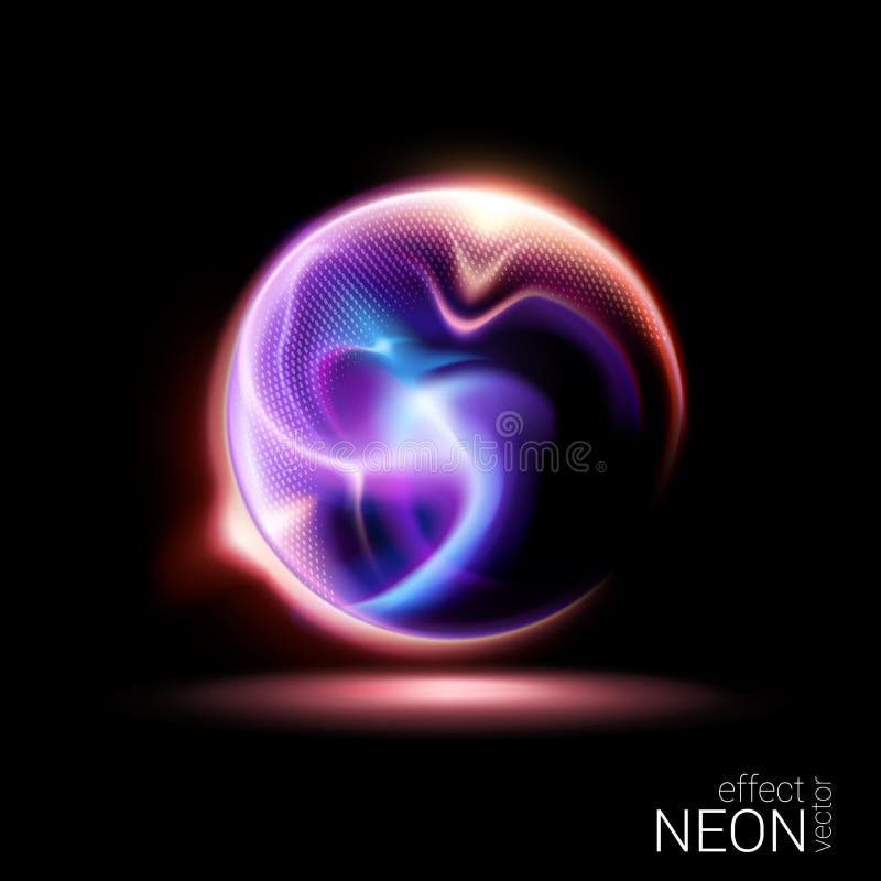 Vector. Technological Abstract 3d Background. Bright Transparent Fiery ...