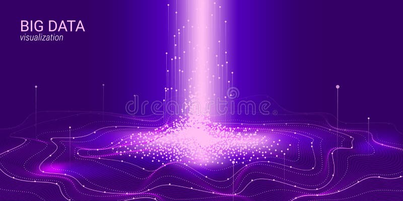 Wave 3D Big Data Visualization. Analysis Infographic. Stock Vector ...