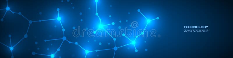 Vector Technology Background with Abstract Molecular Structure. Tech ...