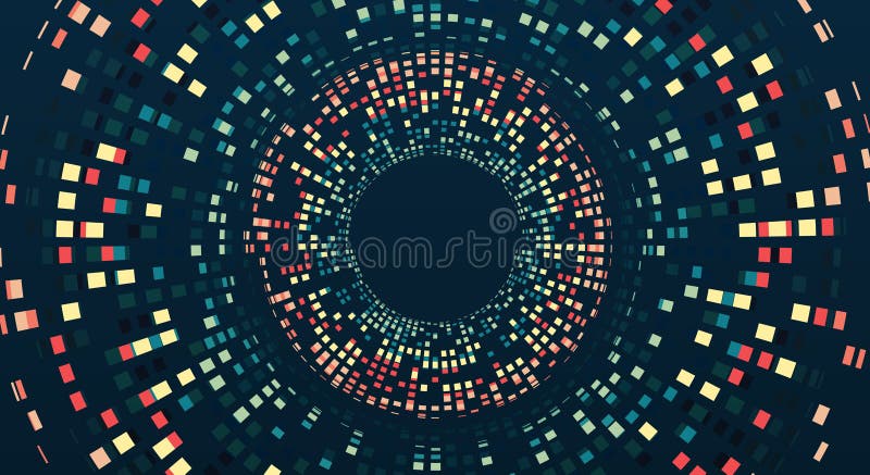 Vector Technology Background. Big Data Visualization. Abstract Stream Information with Squares ...