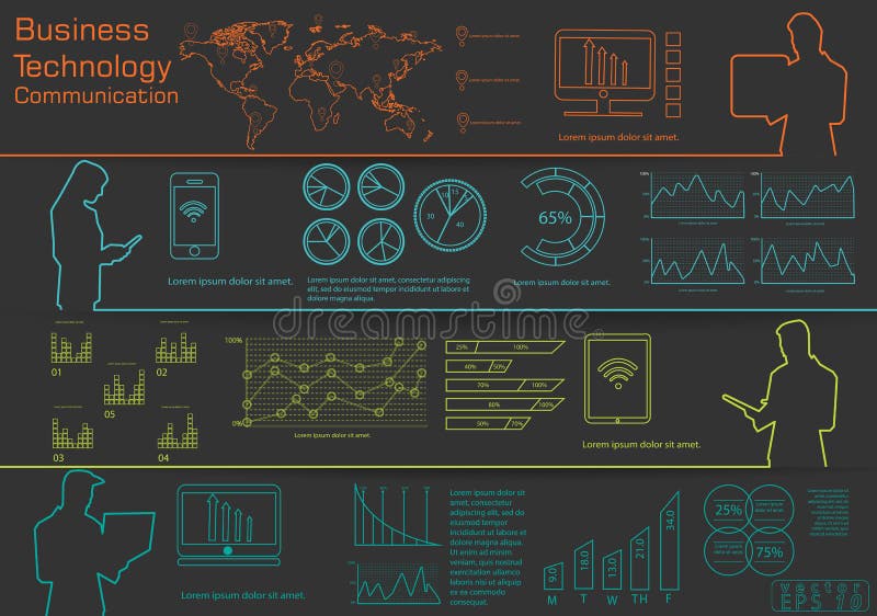 Technology Business Communication Across World Modern Idea and Concept ...