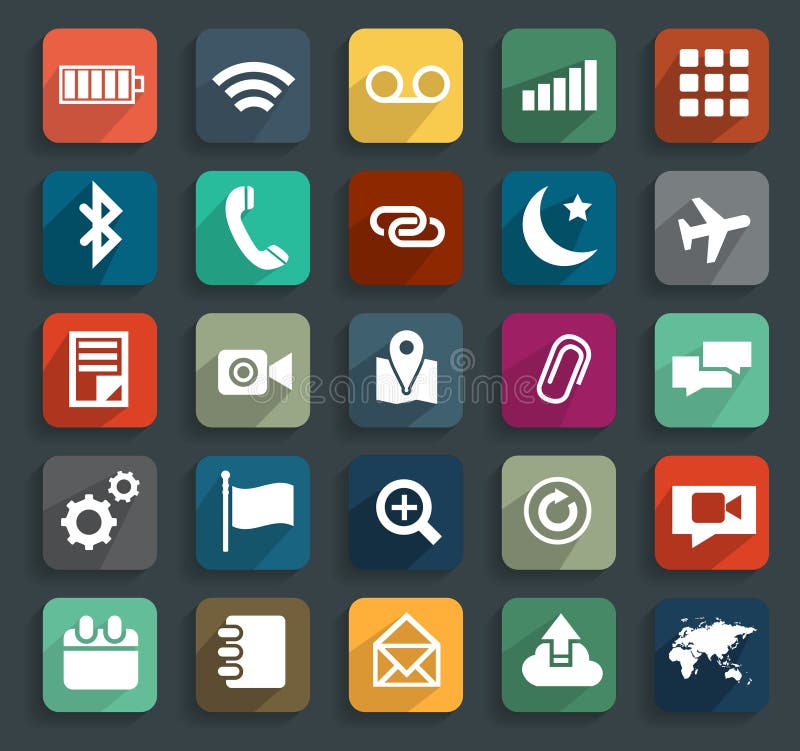 Vector Technology Business Flat Icons Stock Vector - Illustration of ...