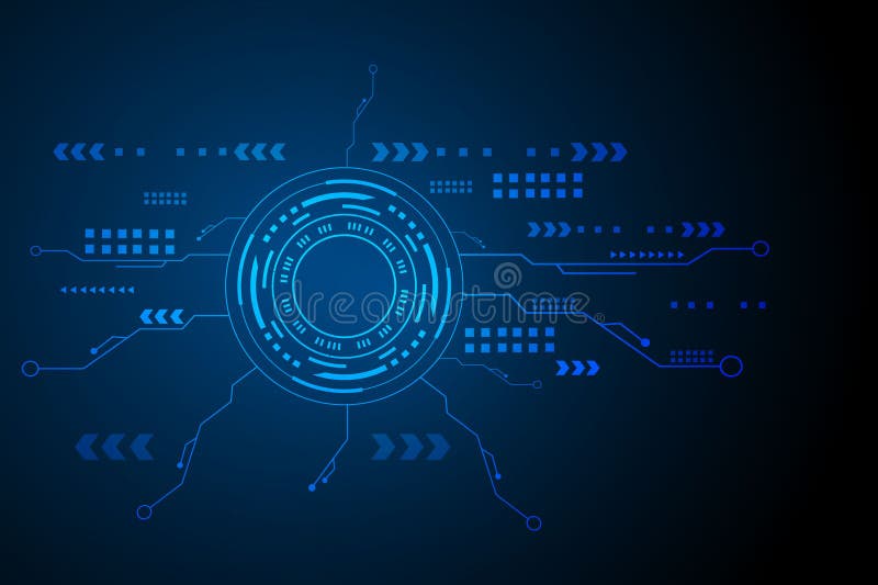 Technology Concept on a Dark Blue Background. Stock Illustration ...