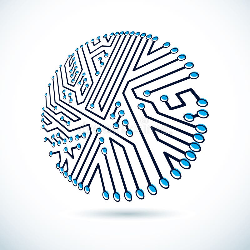 Vector Technology Cpu Design with Circular Microprocessor Scheme Stock ...